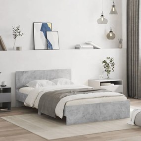 vidaXL Rám postele s čelem betonově šedý 120 x 200 cm