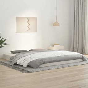 Rám postele s LED bílý 180 x 200 cm Super King masivní dřevo,  823430