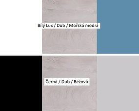Meblar Dětský pokoj Planet D Barva: Bílý Lux/Dub/Mořská, Matrace: Bez matrace