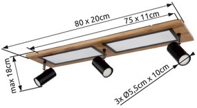Globo 67306D1 - LED Bodové svítidlo ULLA LED/24W/230V + 3xGU10/5W