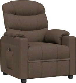 Elektrické polohovací křeslo hnědé textil 3143495