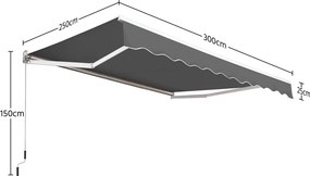 Markýza Yaheetech – tmavě šedá, 250 × 200 cm (257325163274)