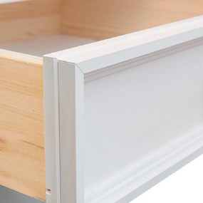 Massive home | Bílá šatní skříň Belluno Elegante z masivu s dubovou deskou