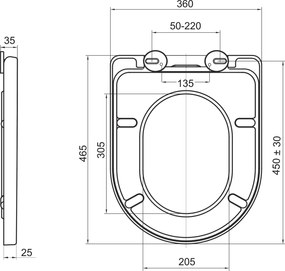 Mereo Mereo, WC závěsné, RIMLESS, 530x355x360, keramické, vč. sedátka CSS124, VSD81S2