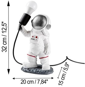 Dětská lampička ASTRONAUT 1xE27/40W/230V stříbrná/bílá