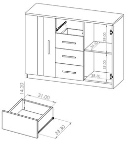 Ložnice BONO a | sestava B | 5 dílů | artisan