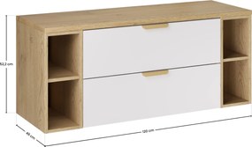 Comad Koupelnová skříňka pod deskové umyvadlo set Aster White 120 bílá/dub cremona