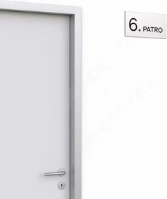 ACCEPT Označení podlaží "6. PATRO" - stříbrná tabulka - černý popis