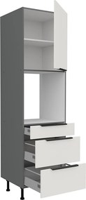 ARIA aw | vysoká skříňka 60 DPS-215 3S1F na vestavnou troubu | PREMIUM BOX | 60 cm | ANTI FINGERPRINT povrch | antracit/bílá