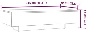 Konferenční stolek kouřový dub 100x49,5x31 cm kompozitní dřevo - Default Title