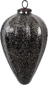 Černá skleněná vánoční ozdoba M - Ø 14*19 cm