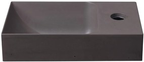 Sapho Sapho, PICCOLINO betonové umyvadlo 30,8x17cm, baterie vpravo, tmavě hnědá, PK30515