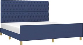 Rám postele s čelem modrý 180x200 cm textil 3125322