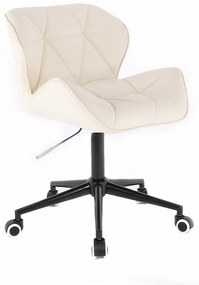 LuxuryForm DESIGN Otočná židle MILANO na černé podstavě s kolečky - krémová