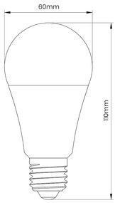 LED žárovka E27 teplá 3000k 11w 1055 lm