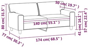 2místná pohovka vínová 140 cm umělá kůže - Default Title