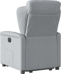 Elektrické zvedací polohovací křeslo světle šedé textil 3303154
