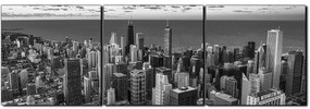 Obraz na plátně - Mrakodrapy v Chicagu- panoráma 5268QB (150x50 cm)