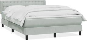 Box spring postel s matrací světle šedá 160x210 cm samet 3318453