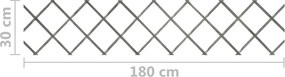 vidaXL Trelážové ploty 5 ks masivní jedlové dřevo 180 x 30 cm [316423] Barva: Šedá