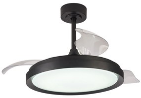 Mantra 8828 Mistral, rozvinovací ventilátor se svítidlem a dálk. ovladačem, LED 50W 3000-6500K, černá, průměr 51/106cm