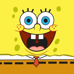 Carbotex Magický dětský froté ručník SPONGE BOB FACE, žlutý, 30x30cm