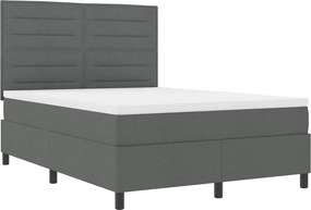 Postel s boxspringem s matrací Tmavě šedá 140 x 190 cm textil 3339309