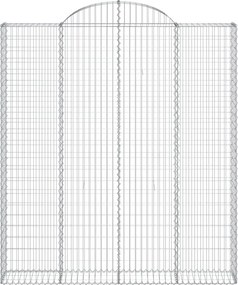Klenutý gabionový koš 200 x 30 x 220/240 cm pozinkované železo 153491