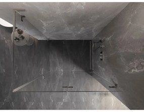 Mexen Lunar-F L, pravý sklápěcí sprchový kout 95 x 70 cm, 8mm čiré sklo, ocelový profil, 836L-095-070-97-00-P