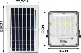 LED Stmívatelný solární reflektor LED/50W/3,2V 5000K 6000 mAh IP65 černá + DO
