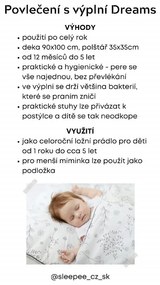 Sleepee Bavlněný polštářek a přikrývka do dětské postýlky LUČNÍ KVÍTÍ