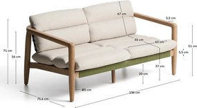 Zelená/béžová čalouněná zahradní pohovka Menfi – Kave Home