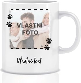 Personalizovaný klasický bílý keramický hrníček 300 ml s fotkou mazlíčka a textem