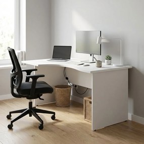 Ergonomický stůl Visio 140 x 100 cm, levý, bílá