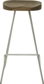 Barová stolička z jilmového dřeva ve stříbrné barvě/v přírodní barvě (výška sedáku 78 cm) District – Premier Housewares