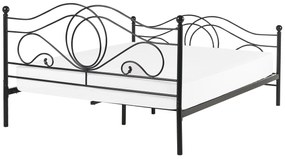 Dekorativní černá kovová postel 160x200 cm LYRA Beliani