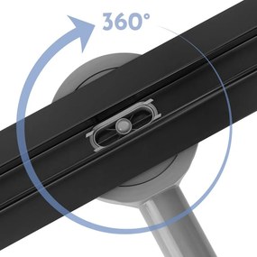 Rea Neox Slim Pro, sprchový odtokový žlab 60cm, černá matná, REA-G2700