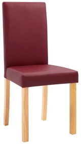Jídelní židle 4 ks červené umělá kůže,  248947 HangarStore.cz