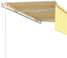 vidaXL Automatická zatahovací markýza s roletou 4 x 3 m žlutobílá