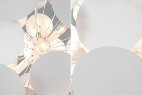 Závesná lampa MALABO Dekorhome Bílá / stříbrná