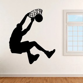Smečující basketbalista - vinylová samolepka na zeď 118x100cm