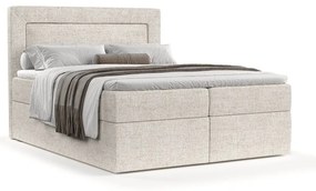 Krémová boxspring postel s úložným prostorem 140x200 cm Imagine – Maison de Rêve