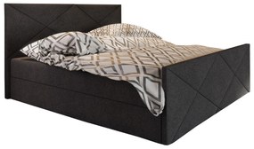 Manželská postel Boxspring 140 cm Milagros Comfort 4 (černá) (s matrací a úložným prostorem). 1056210