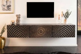 Designový závěsný TV stolek Tarragona 160 cm černé mango