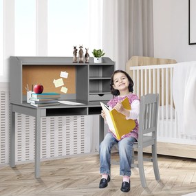 Costway Dětský psací stůl s nástěnkou dětský s židlí