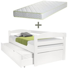 Postel z masivu K1 SOFA 90 buk natural s matrací ELASTIK - SET
