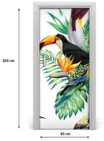 Samolepící fototapeta na dveře Tropický pták 85x205 cm
