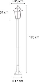 Klasické stojací venkovní svítidlo tmavě zelené 170 cm IP44 - New Orleans