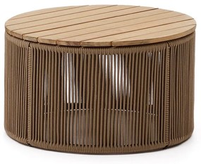 Kulatý zahradní odkládací stolek s deskou z akácie ø 60 cm Dandara – Kave Home