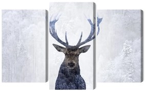 Vícedílný obraz Jelen V Zimním 3D Lese Nedostatek Nedostatek Plátno Canvas 150x100